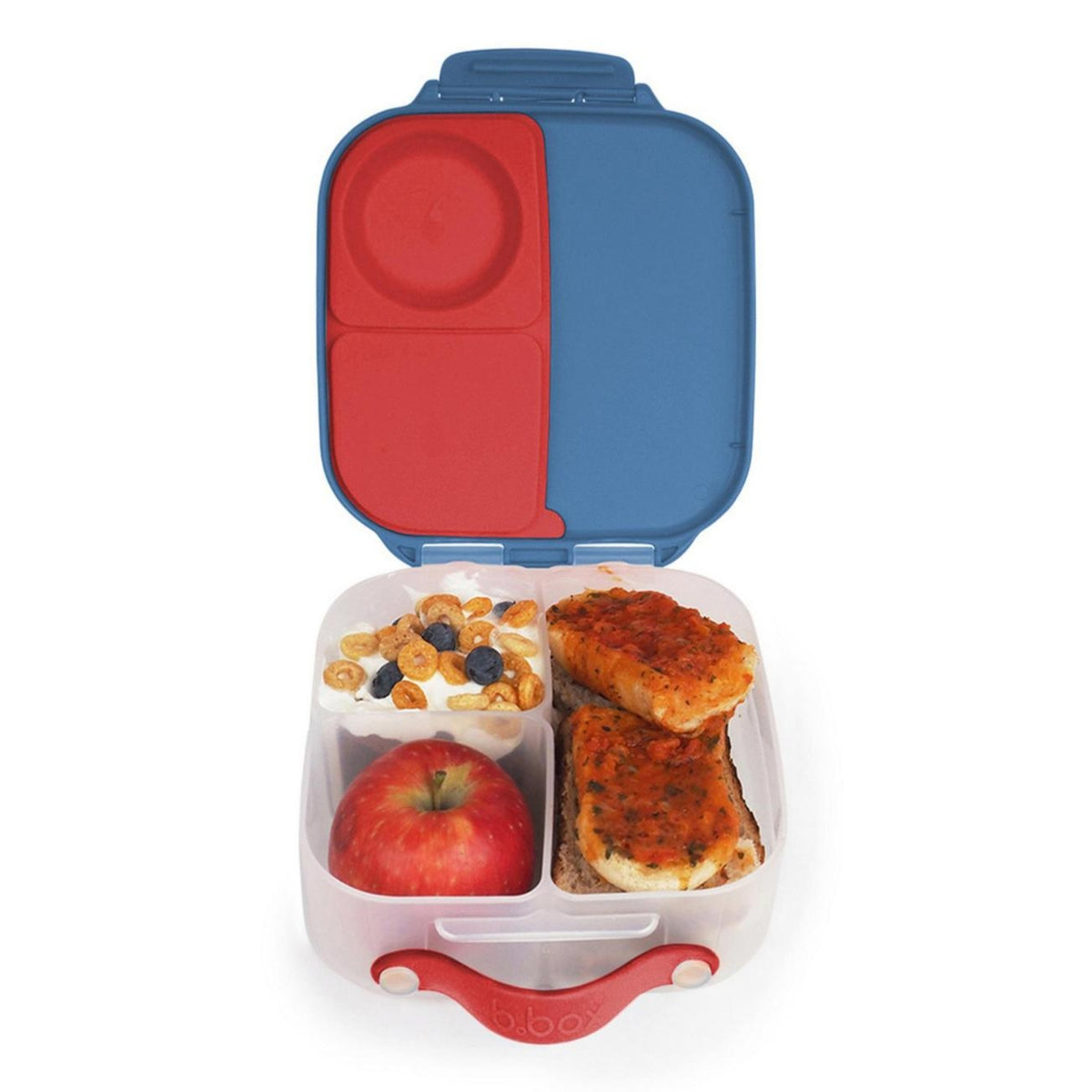 Mini Bento Box with 3 Compartments | Blue & Red – Heaven Sent
